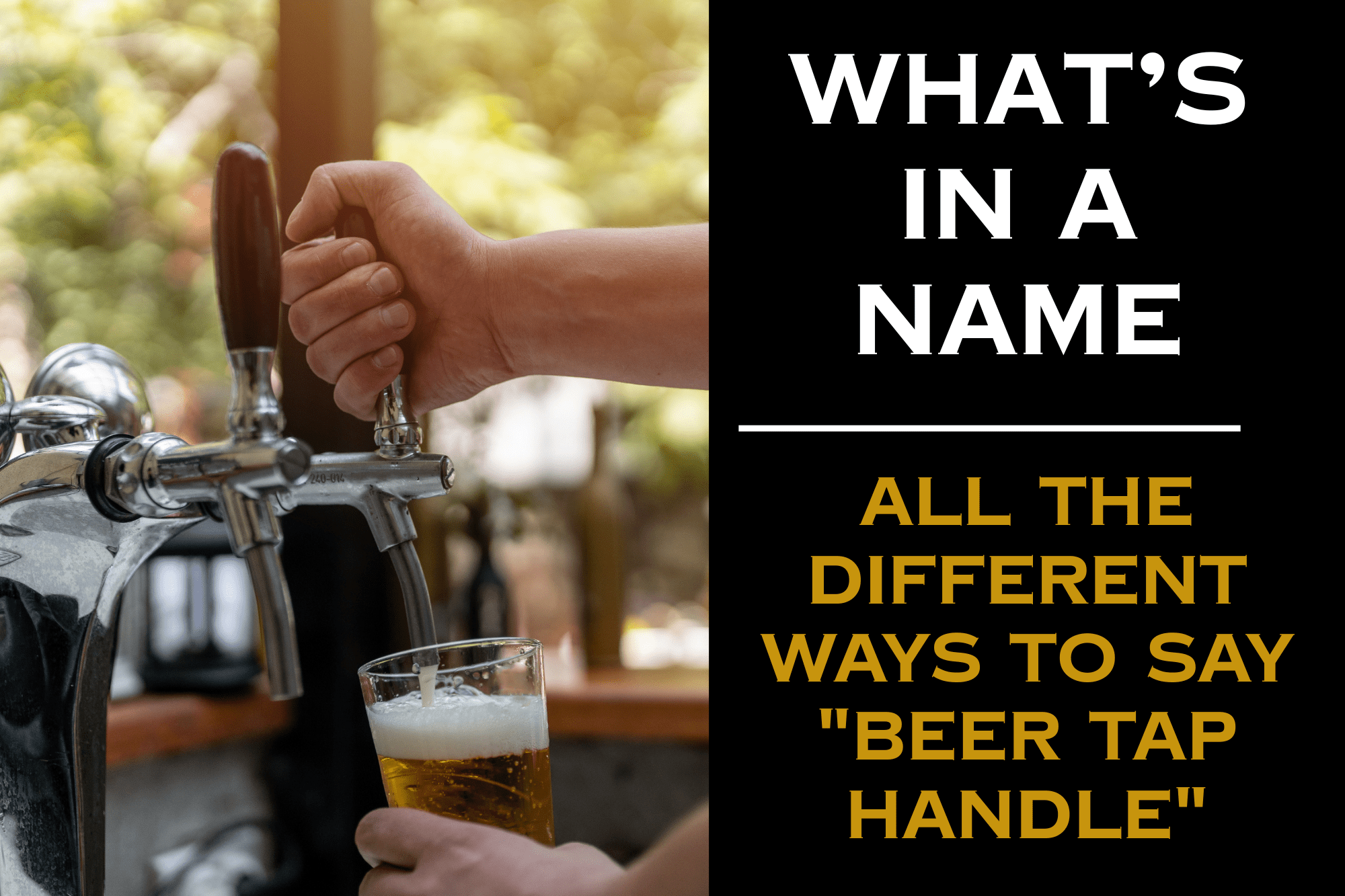 All the Different Ways to Say "Beer Tap Handle"