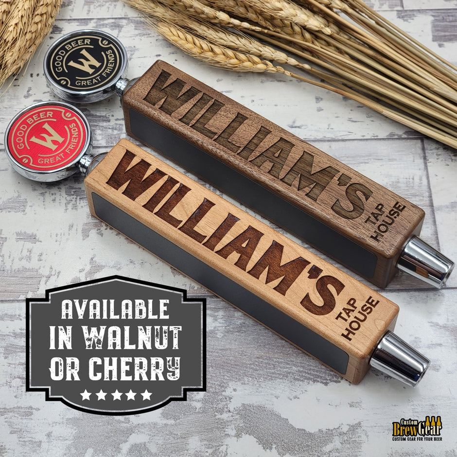 Laser Engraved Tap Handles for Your Home Bar or Kegerator